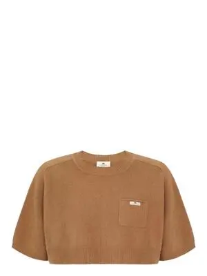 Elisabetta Franchi Wool And Cashmere Top - Neutrals