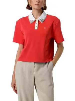 FRACOMINA Crystal-embellished Polo Shirt - Neutrals