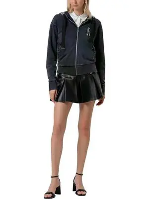 FRACOMINA Crystal-embellished Zip-up Hoodie - Black