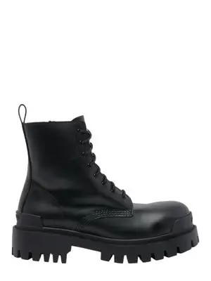 Balenciaga Strike Lace-up Ankle Boots - Black
