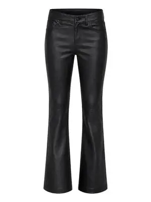 Ag Sophie Leather Flared Trousers - Black