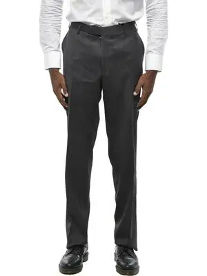 Corneliani Flat-front Wool Trousers - Grey