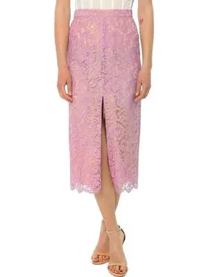 SUPER BLOND Lace Front-slit High-waisted Skirt - Pink