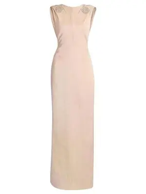 Erdem Embroidered Draped Gown Maxi Dress - Neutrals