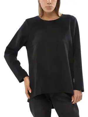 OBLÒ UNIQUE Asymmetric Oversized Blouse - Black