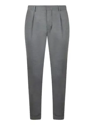 MOORER Slim-fit Pleated Trousers - Grey