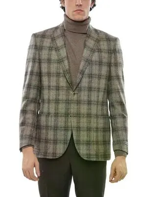 Corneliani District Check Long-sleeve Blazer - Neutrals