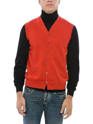 Malo Sleeveless V-neck Vest - Red
