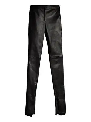 Gucci Zip-cuff Leather Skinny Trousers - Black