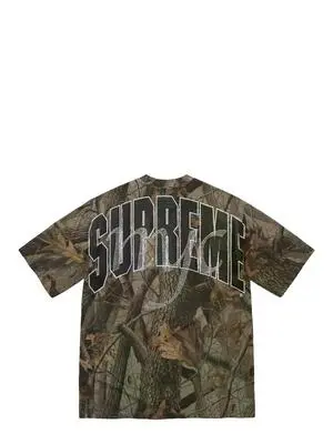 Supreme Rhinestone Script Camouflage-pattern T-shirt - Brown