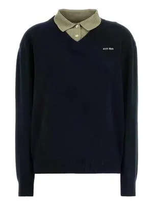Miu Miu V-neck Sweater - Blue