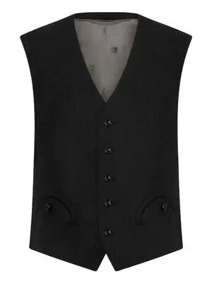 BLAZÉ MILANO Feral Pinstripe-pattern Waistcoat - Black