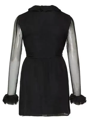 Gucci Ruffled Silk-chiffon A-line Mini Dress - Black
