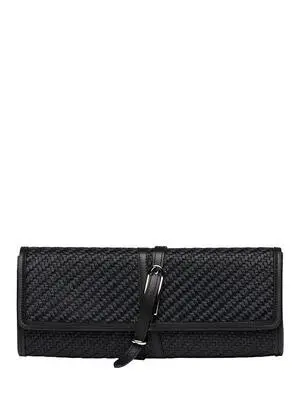 LIFFNER Belted Clutch Raffia - Black