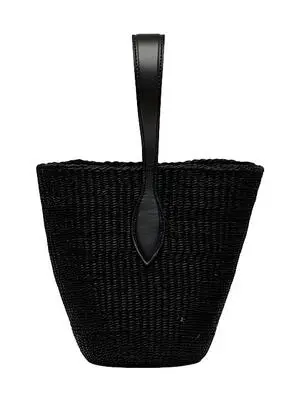LIFFNER Woven Basket With Single Handle - Black