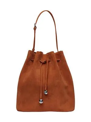 LIFFNER Charm Bucket Saddle Suede Bag - Brown