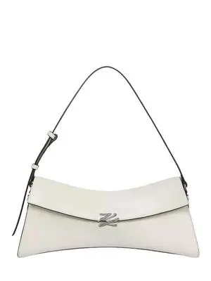 Karl Lagerfeld Karl Lagerfeld K/Autograph Twist Logo-Plaque Shoulder Bag White