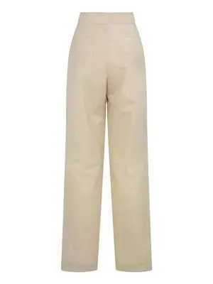 MOORER High-waisted Belted Trousers - Neutrals