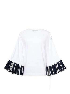 Jacquemus Le Cabana Fringed Cotton T-shirt - White