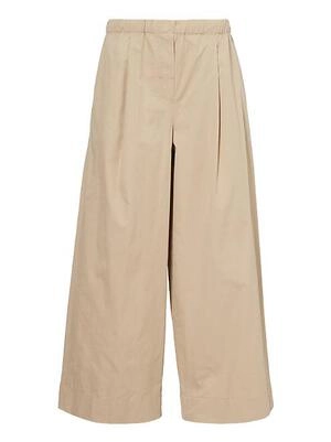 Max Mara Drawstring Wide-leg Cotton Trousers - Beige