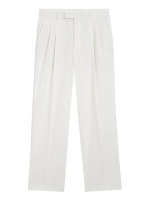 BOSS Straight-leg Relaxed-fit Stretch-cotton Trousers - Open White