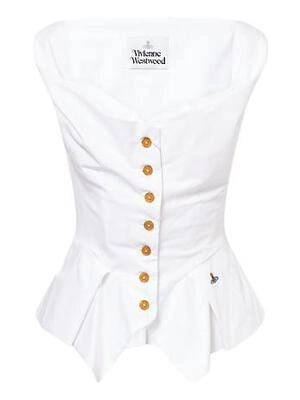 VIVIENNE WESTWOOD Monday Asymmetric Cotton Top - White