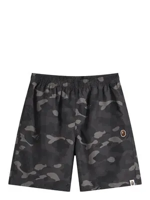 A BATHING APE Colour Camo One Point Beach Shorts - Black