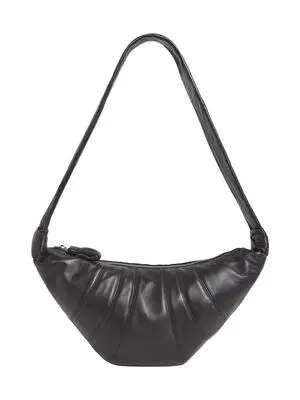 LEMAIRE Medium Grained Leather Croissant Shoulder Bag - Brown