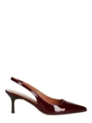 JONAK PARIS Diamantine Patent-finish Leather Slingback Pumps - Red