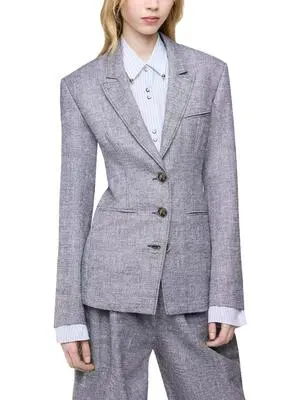 Rabanne Tailored Jewel-button Blazer - Grey