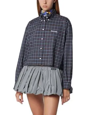 Miu Miu Tartan Checked Shirt - Blue