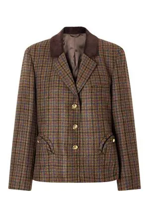 BLAZÉ MILANO Checked Wool Blazer - Brown