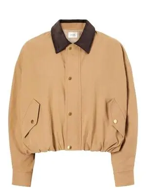 FRAME Leather-trimmed Cotton And Tencel™ Lyocell-blend Jacket - Brown