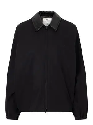 COURREGES Logo-embroidered Cotton Canvas Bomber Jacket - Black