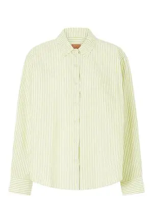 JAMIE HALLER Weekend Striped Cotton Shirt - Yellow