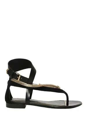 LANVIN Chain-embellished Buckle-fastening Sandals - Black