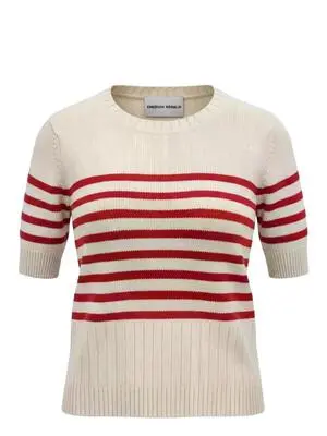 EMERSON RENALDI Striped Short-sleeve T-shirt - Neutrals