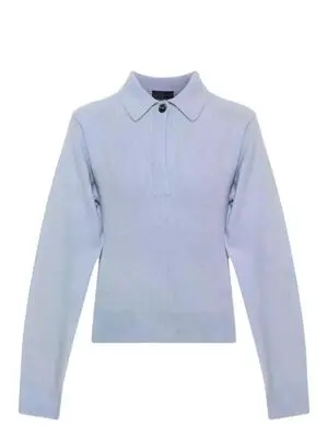HAIKURE Button-collar Wool Sweater - Blue
