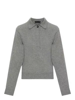 HAIKURE Button-fastening Polo Sweater - Grey
