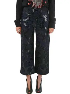 DIESEL® Lace-overlay Sequin-embellished Jeans - Blue