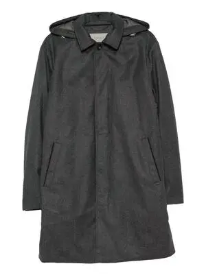 Canali Hooded Concealed-fastening Coat - Grey