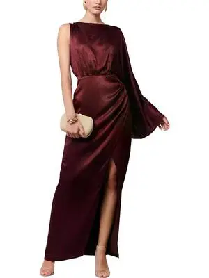 SAVEL One-shoulder Maxi Dress - Red