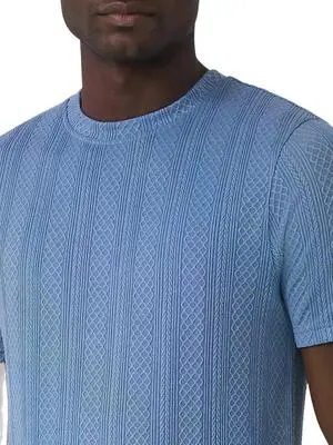 MAUVAIS Tanami Cable-knit Textured T-shirt - Blue