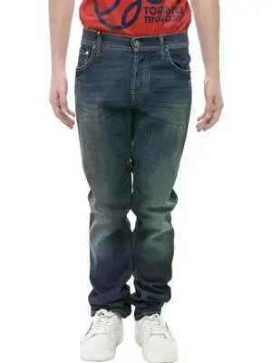 Corneliani Contrasting-stitch Five-pocket Regular-fit Denim Jeans - Blue