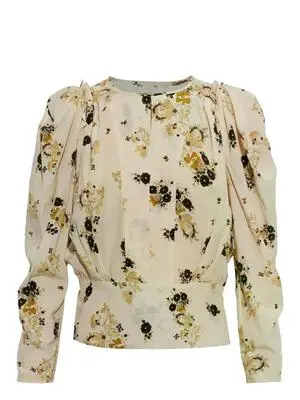 Isabel Marant Étoile Zarga Floral-print Top Neutrals