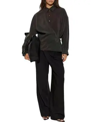 LEMAIRE Wrap-style Long-sleeve Shirt - Brown