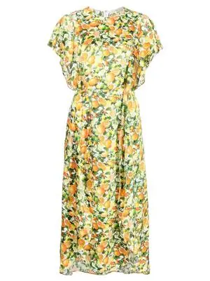 Stella McCartney Fruit-print Short-sleeve Silk Dress - Multicolour