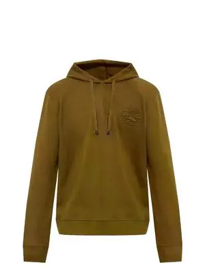 Etro Pegaso-embroidered Drawstring Hoodie - Brown