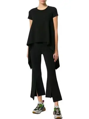 Stella McCartney Compact Knit Handkerchief T-shirt - Black