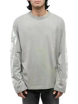 DIESEL® Logo-print Long-sleeve T-shirt - Grey